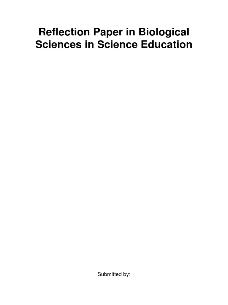 Biological Sciences Reflection | PDF | Cell (Biology) | Life