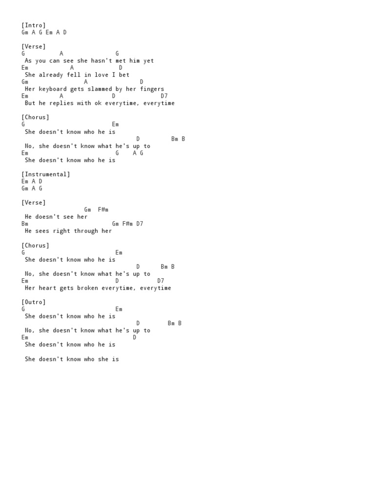 Everytime Guitar Chords