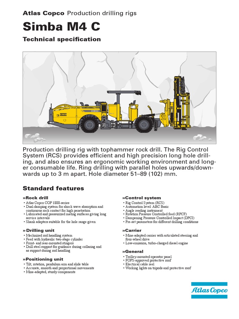 Simba M4 C PDF | PDF | Drilling Rig | Drill