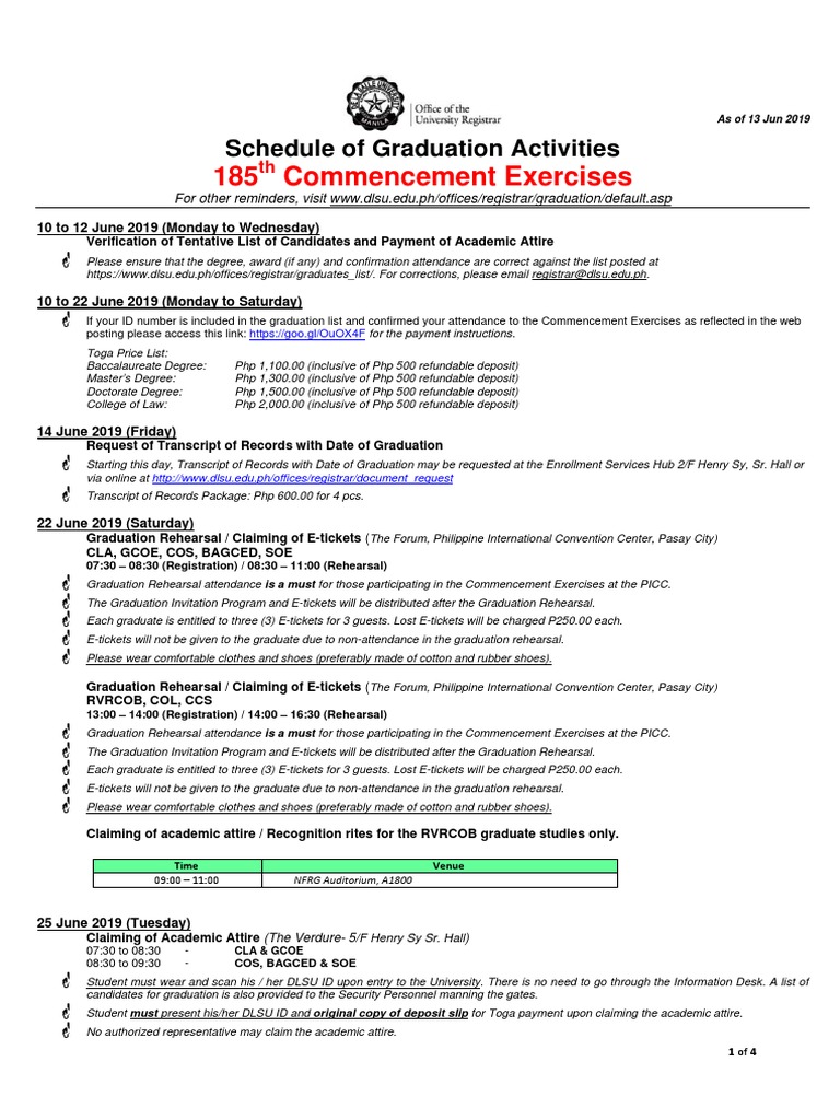 185th Commencement Exercises | PDF | Thesis | Academia