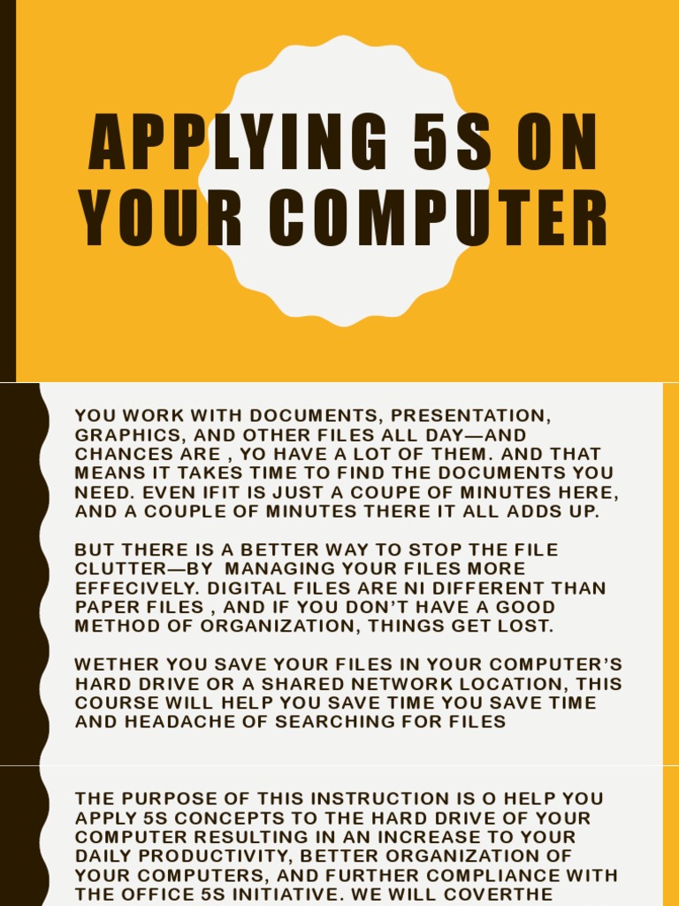 Applying 5s On Your Computer1 | PDF | Computer File | Information ...