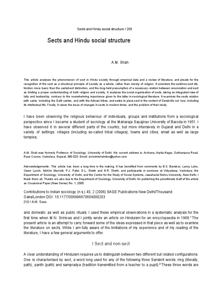 A M Shah Caste and Sect | PDF | Vaishnavism | Indian Religions