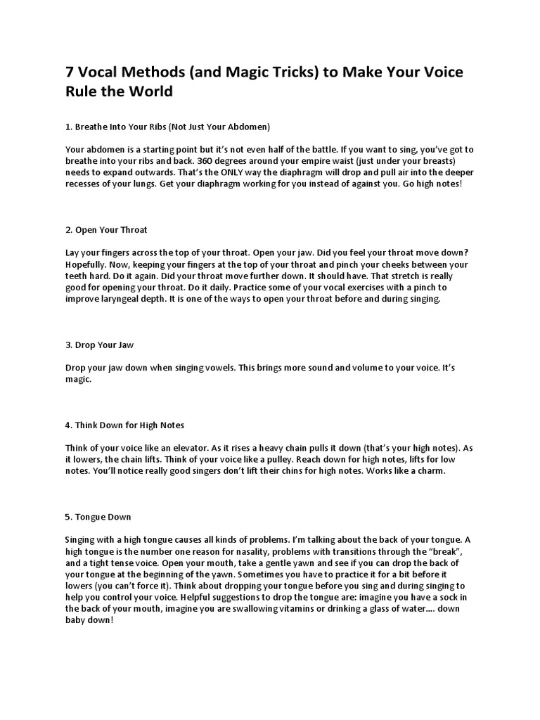 7 Vocal Methods (And Magic Tricks) To Make Your Voice Rule The World ...