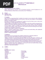7th Birthday Program | PDF | Birthdays | Psychological Concepts