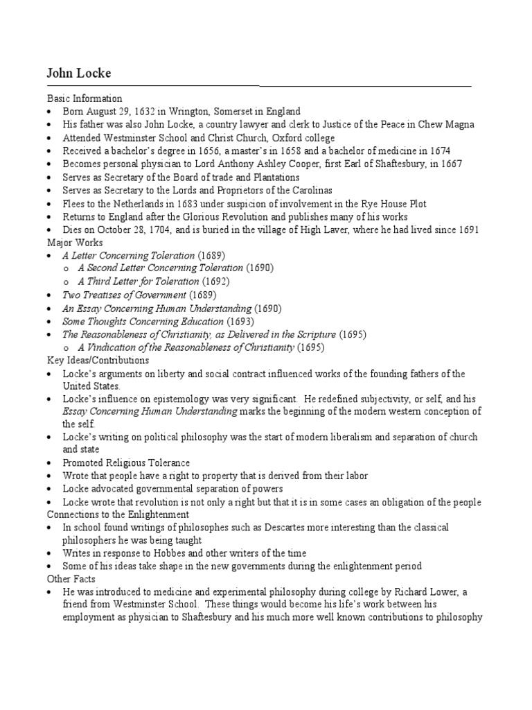 John Locke: Essay Concerning Human Understanding Marks The Beginning of ...