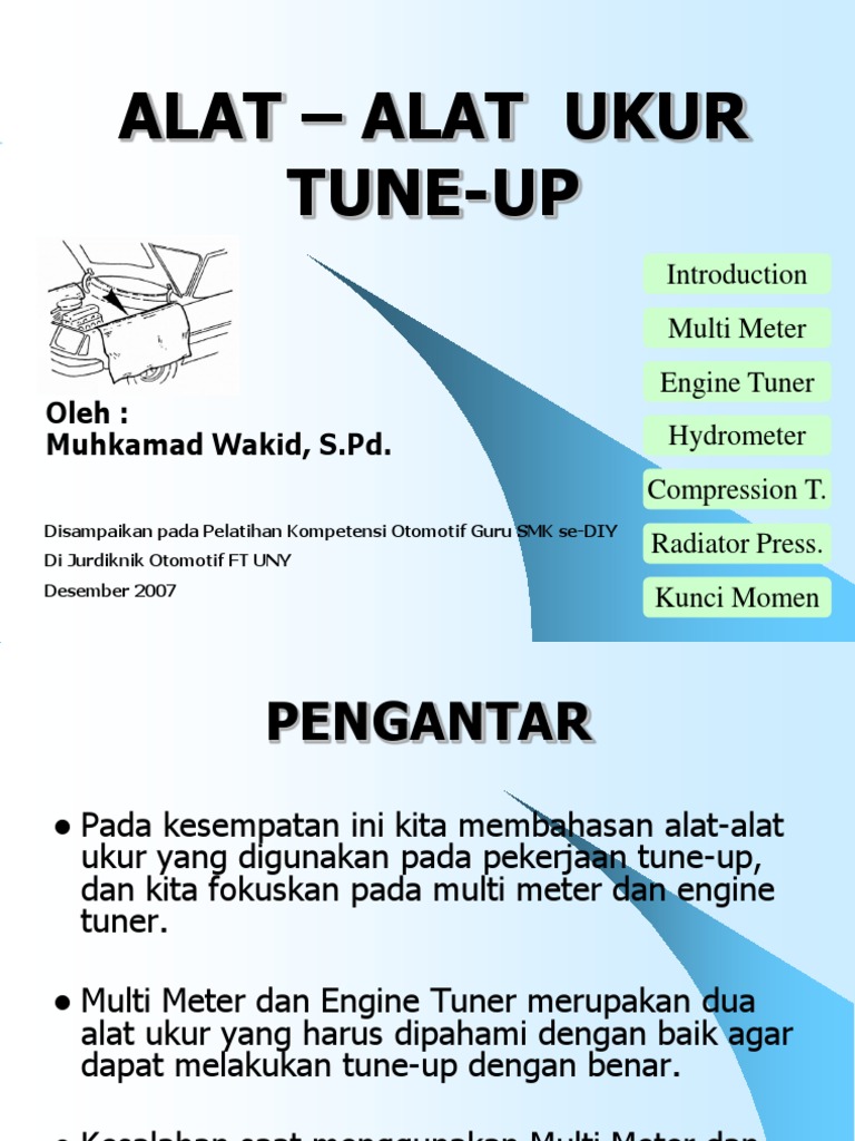 Alat Ukur untuk Tune-Up Mesin Otomotif | PDF