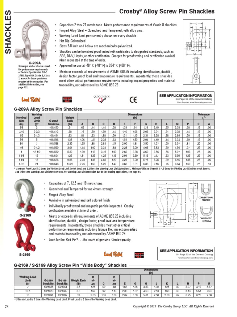 Crosby Shackle | PDF | Screw | Steel