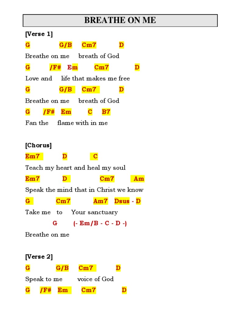 Breathe Guitar Chords