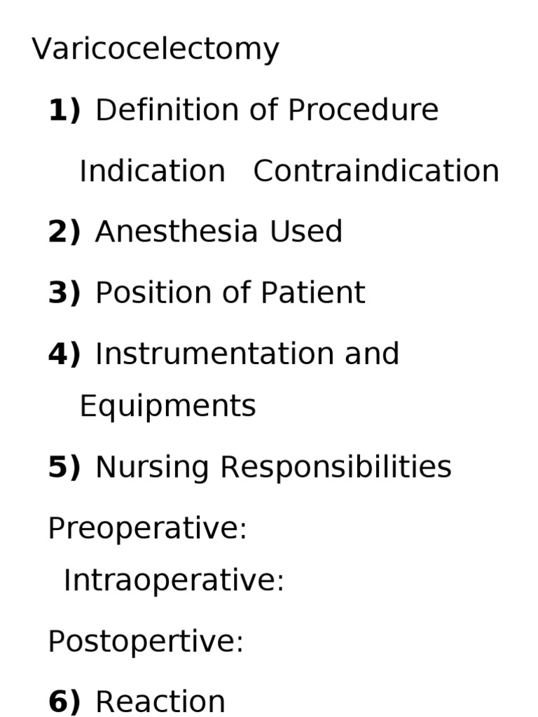 Varicocelectomy | Anesthesia | Surgery