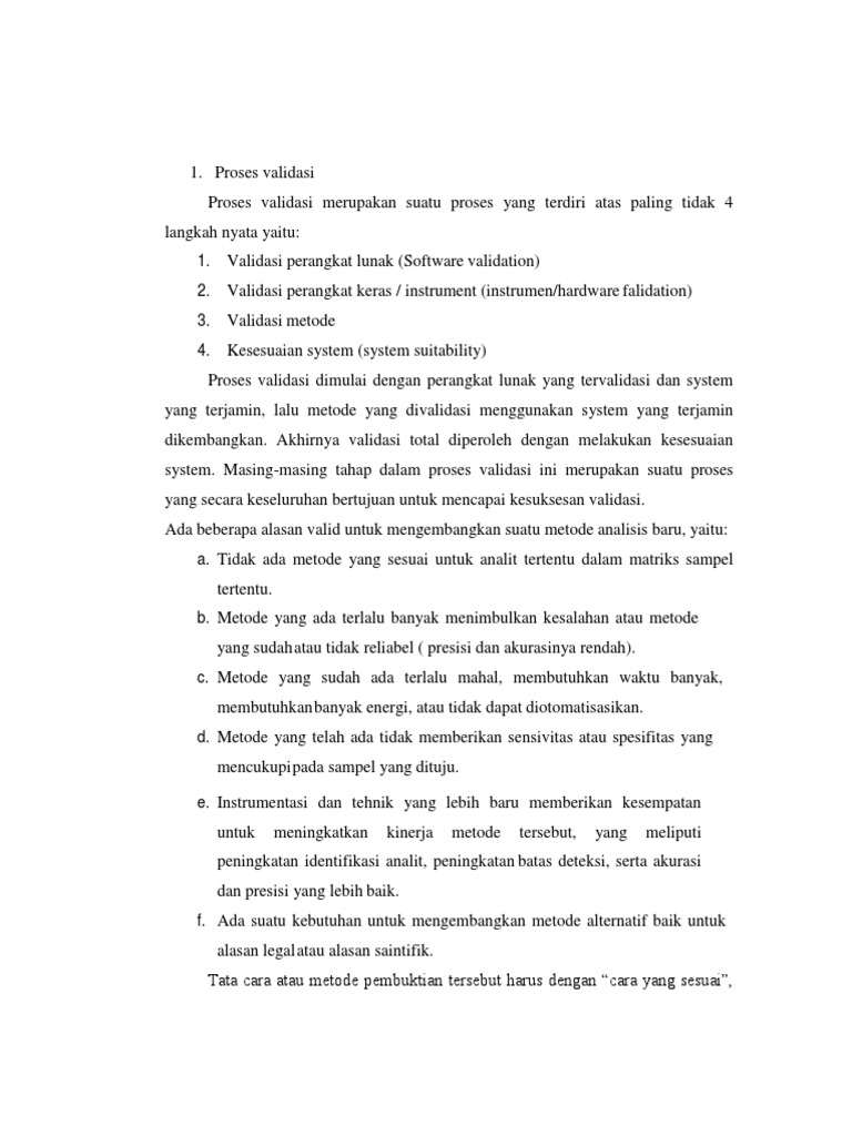 Proses Validasi | PDF
