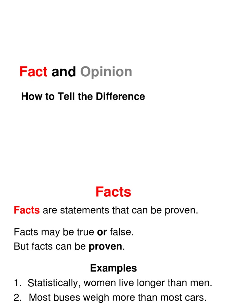 Fact and Opinion | PDF