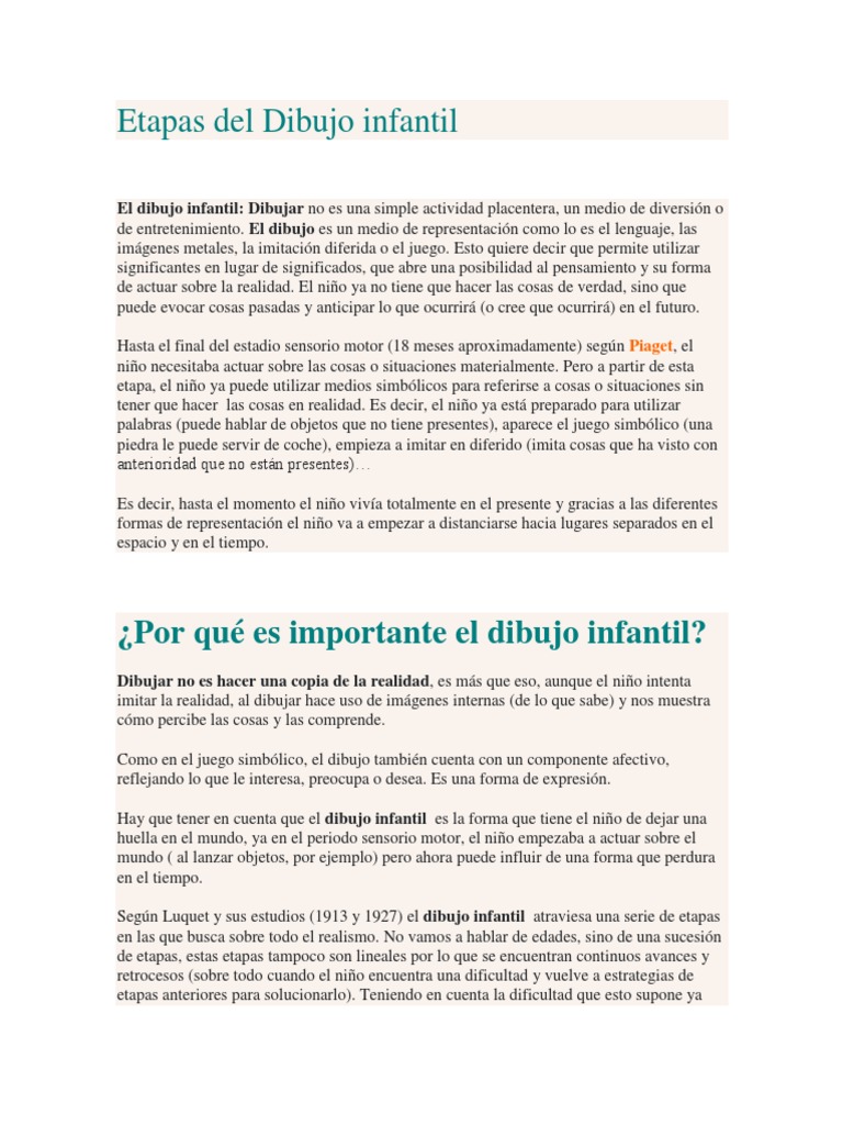 Etapas Del Dibujo Infantil | PDF | Dibujo