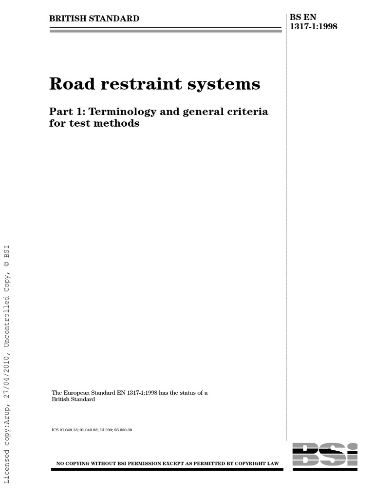En1317 1 | PDF | Road | Transport