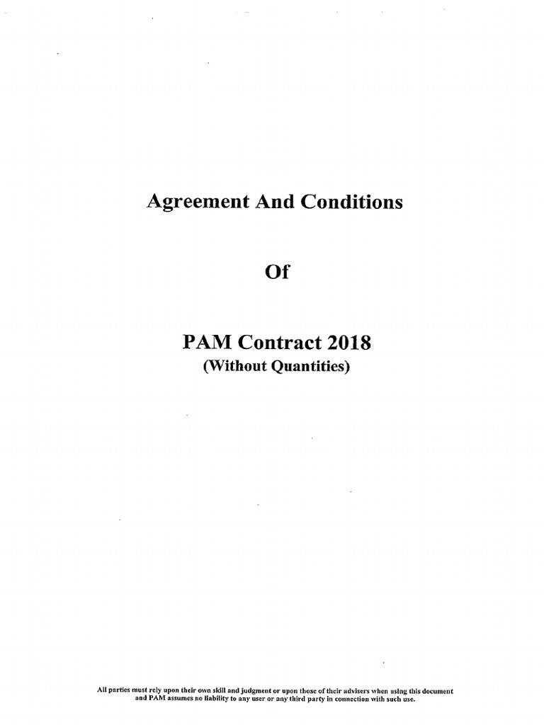 Tnc-Pam-Contracts-2018 (Without Quantities) PDF | PDF