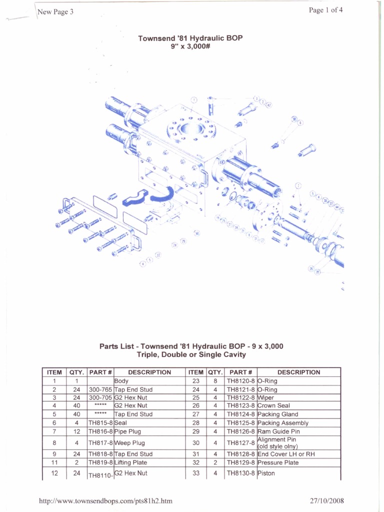 9 - 3k Townsend BOP Parts List | PDF | Machines | Mechanical Engineering