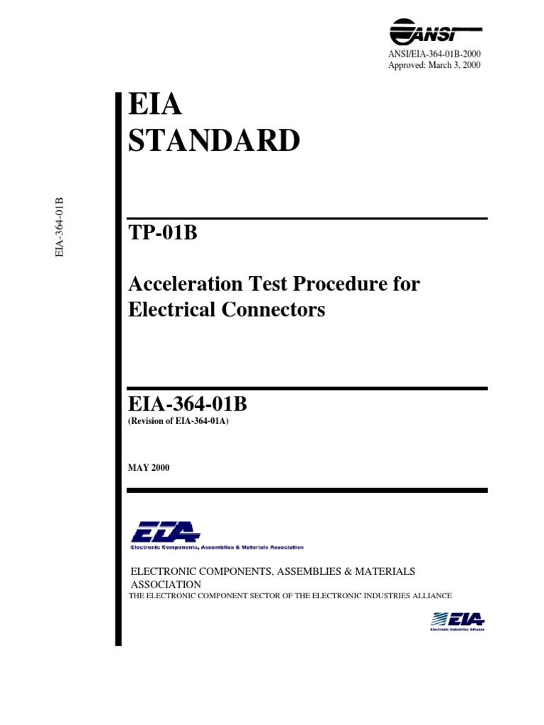 Eia 364 01B | PDF | Electrical Connector | Standardization