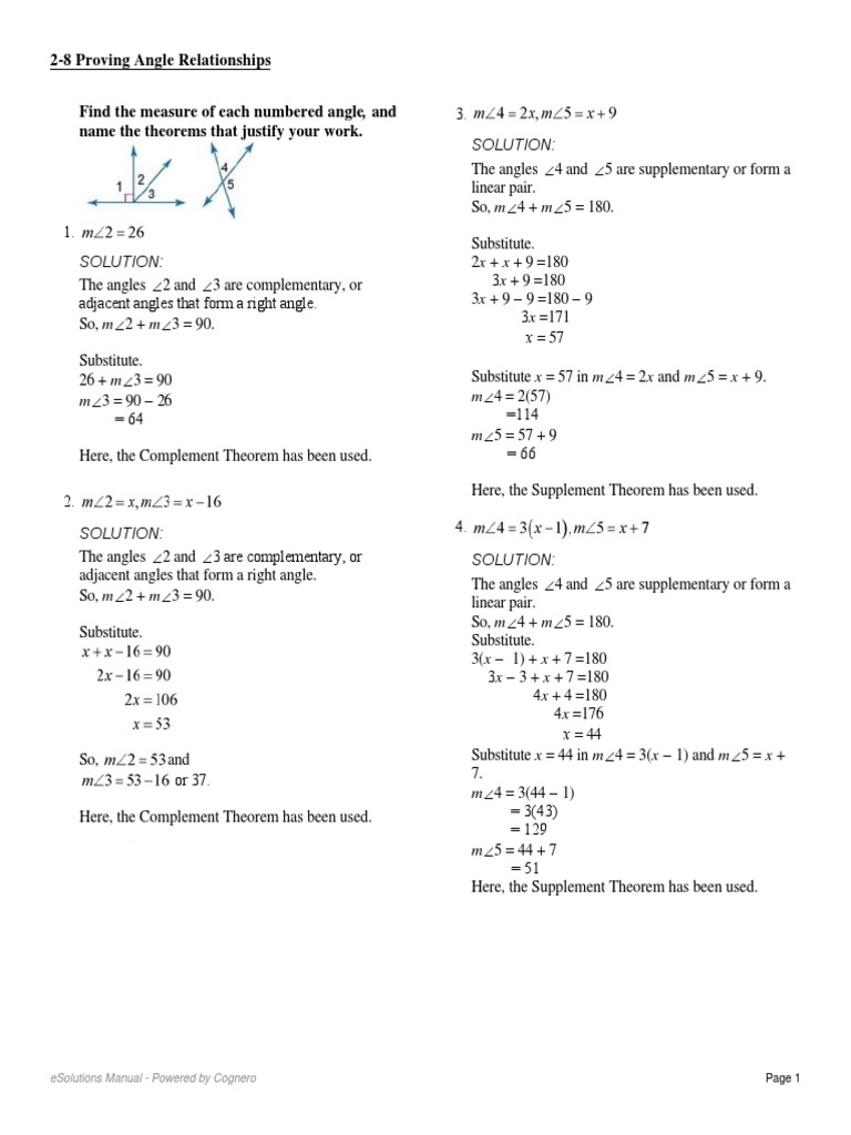 2-8 Proving Angle Relationships | PDF | Mathematical Proof | Perpendicular