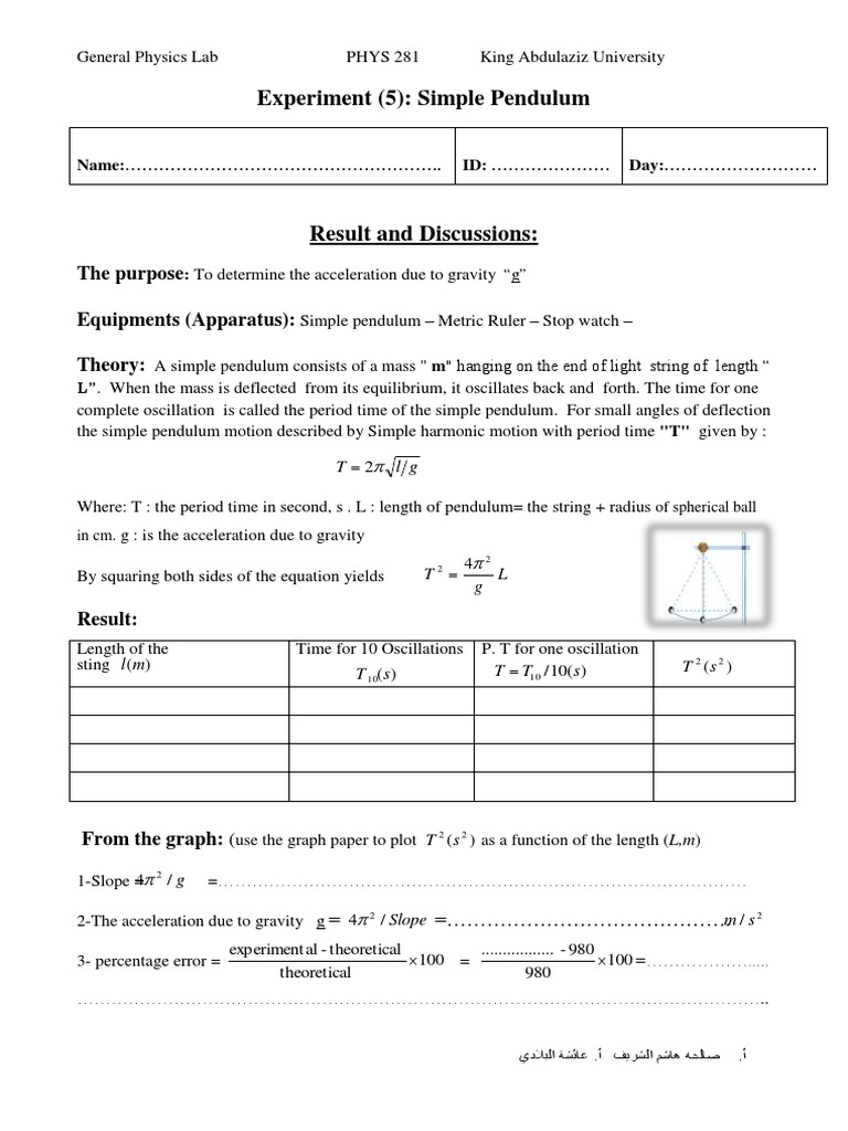 Simple Pendulum Gravity Experiment | PDF | History