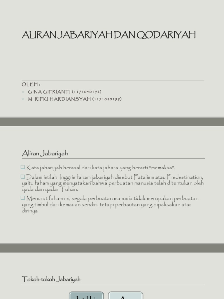 Aliran Jabariyah dan Qadariyah dalam Islam | PDF