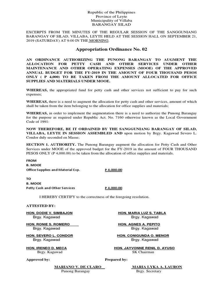 Resolution To Augment | PDF | Government