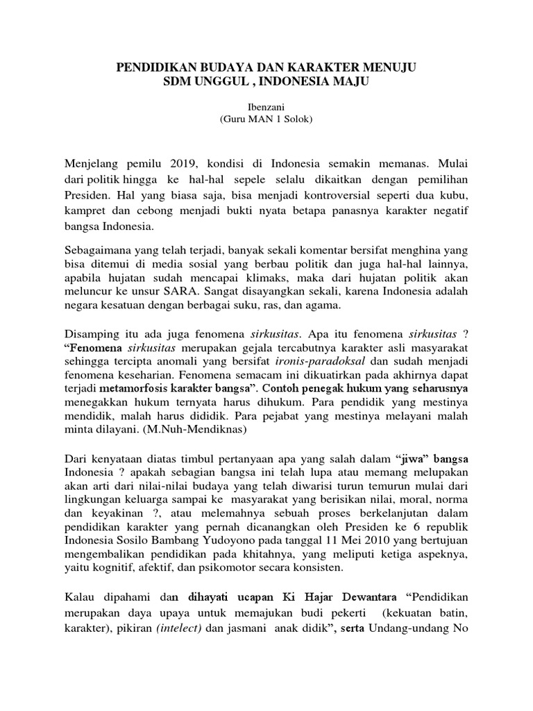 SDM Unggul Indonesia Maju | PDF