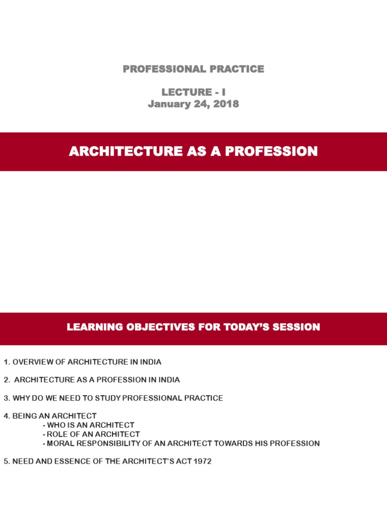 1 Architecture As A Profession | PDF