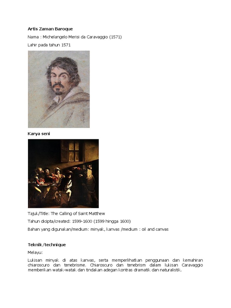 Artis Pada Zaman Baroque | PDF