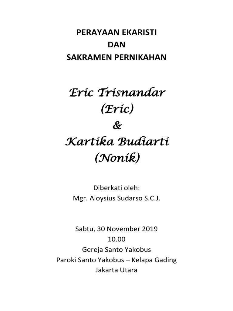 Contoh Buku Misa Katolik | PDF