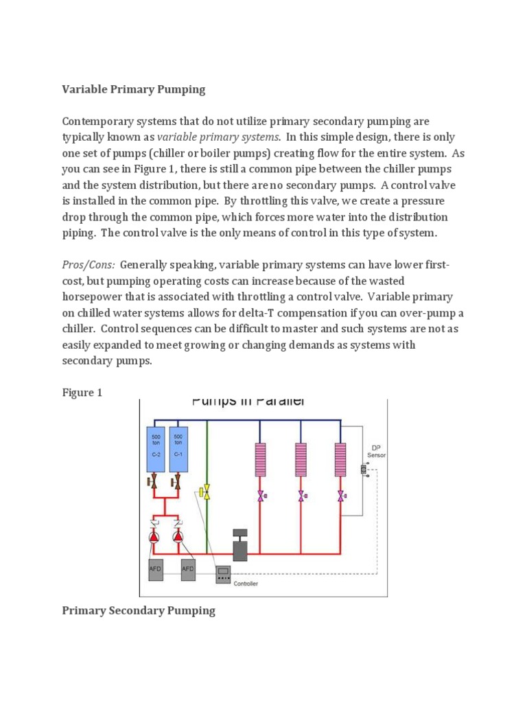 Variable Primary And Secondary Pumping Systems Pdf Pump Valve