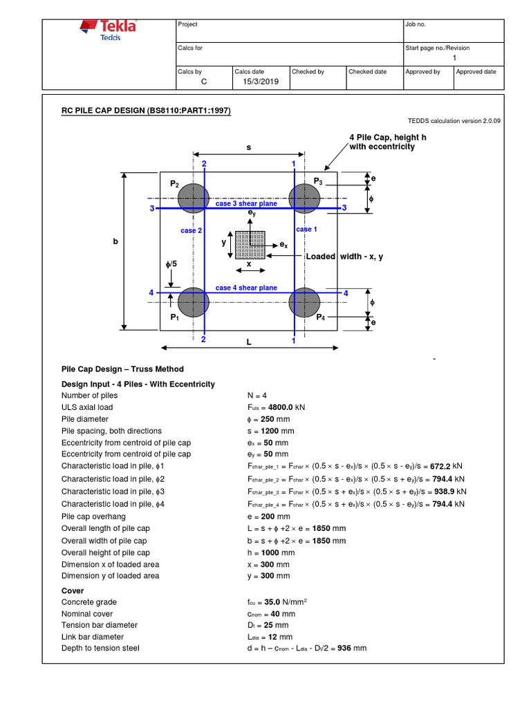 4 Piles Cap With Eccentricity Example | PDF | Deep Foundation | Civil ...