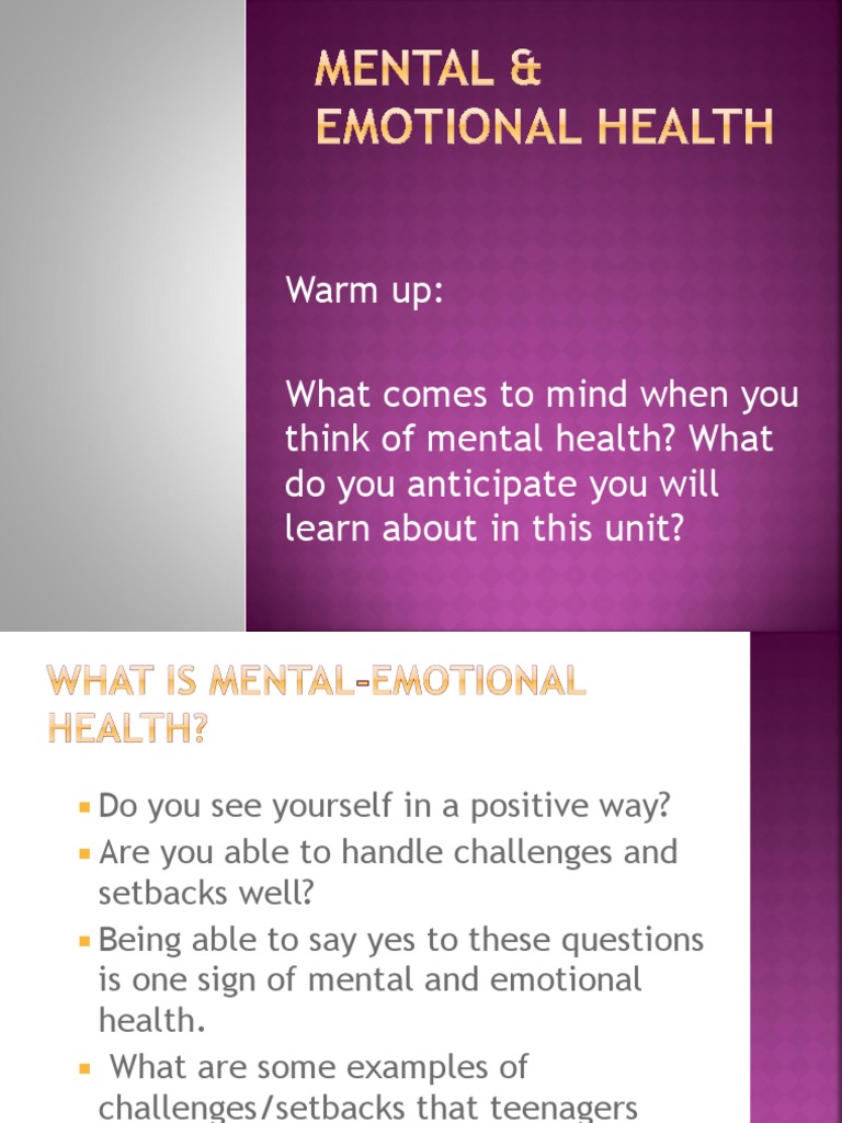 Emotional Health Examples