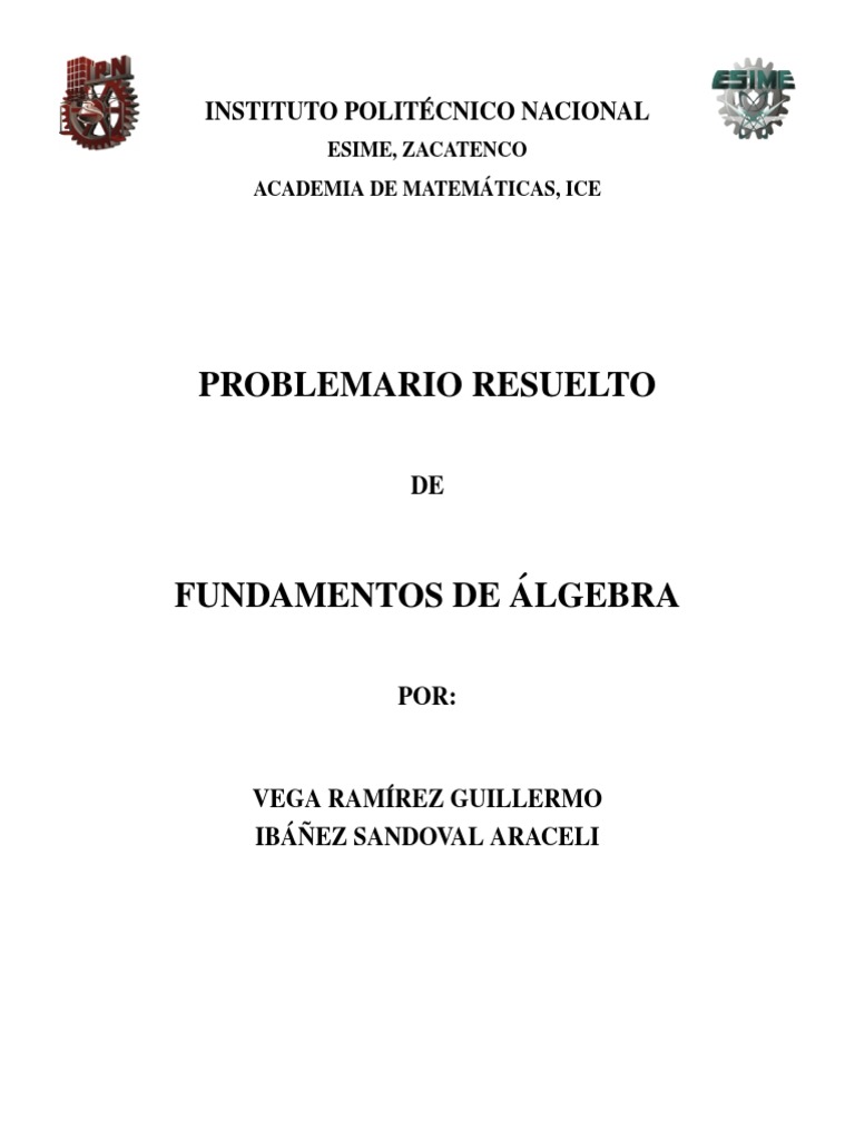 Problemario Fundamentos Algebra PDF | PDF | Espacio vectorial | Geometría