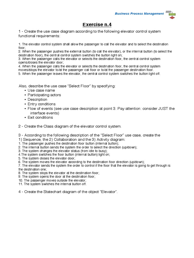 Navigating Floors: Modeling an Elevator Control System Through Diagrams ...