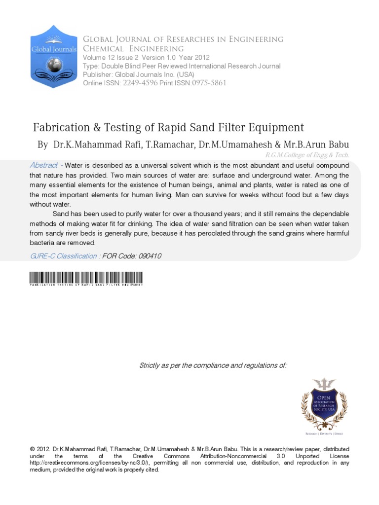 RSF SSF Comparison | PDF | Water Purification | Filtration