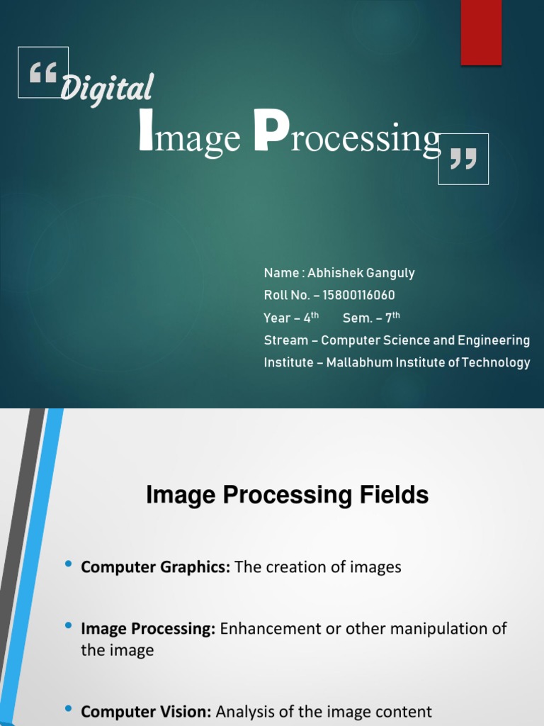 Digital Image Processing Presentation PDF | PDF | Digital Image ...