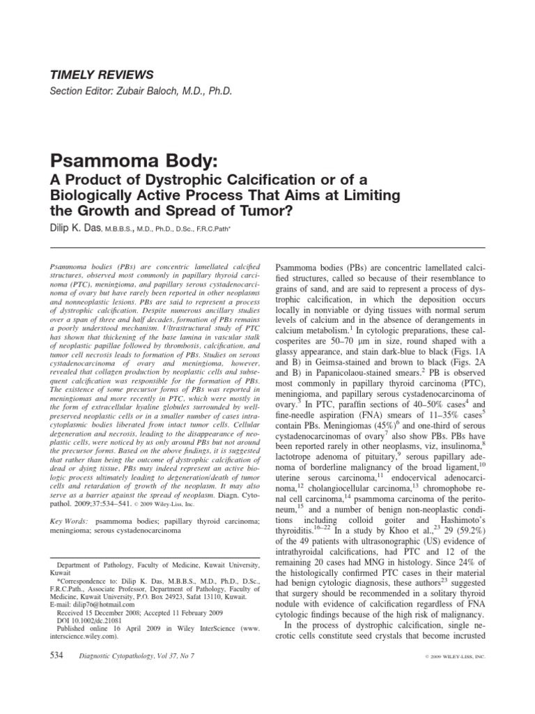 Psammoma Body | PDF | Cytopathology | Neoplasms