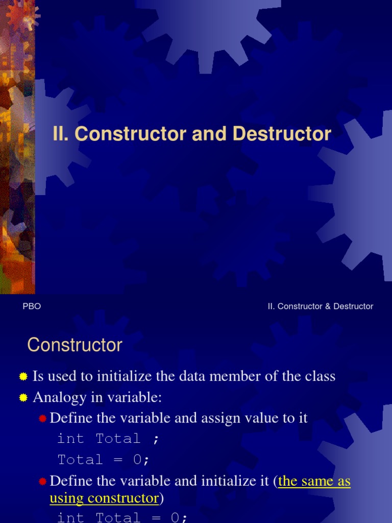 Ch-2.Construction Destructor | PDF | Constructor (Object Oriented Programming) | Programming