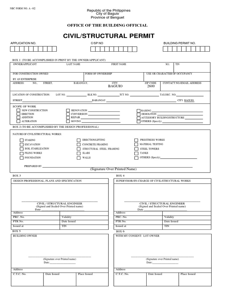 Civil-Structural Permit (For Building Permit) | PDF | Specification ...