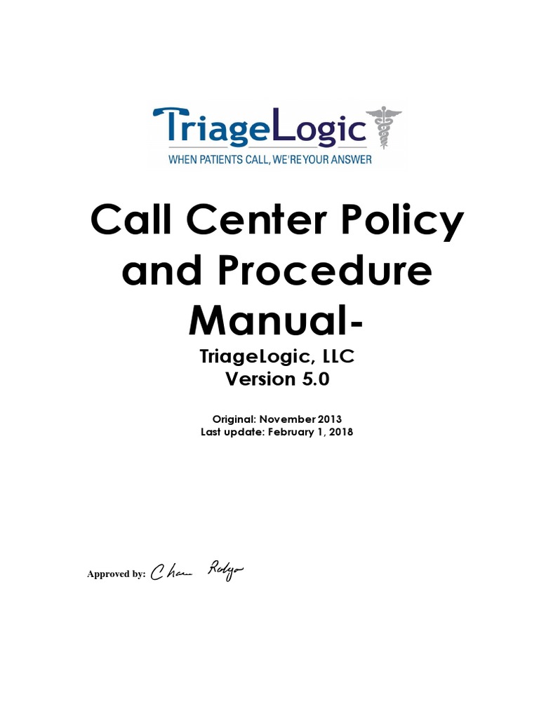 TriageLogic Call Center Policy and Procedure Feb2018 v5.0 | PDF ...