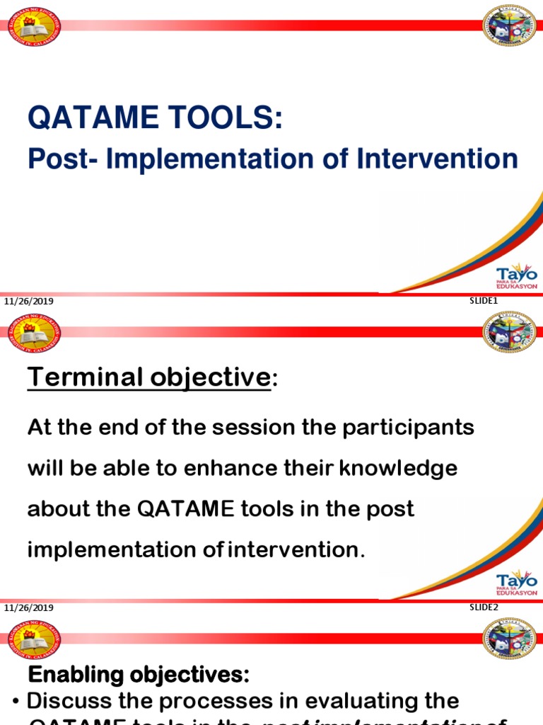 7 QATAME Tools Post Implementation Final | PDF | Learning | Cognition