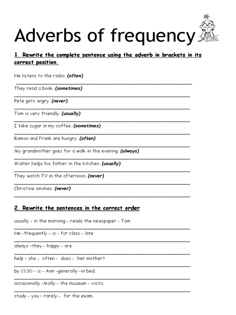 Adverbs of Frequency Fun Activities Games - 15322 | PDF