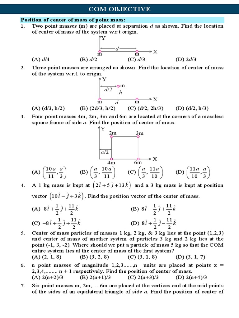 Centre of Mass and Collision PDF | PDF | Collision | Momentum