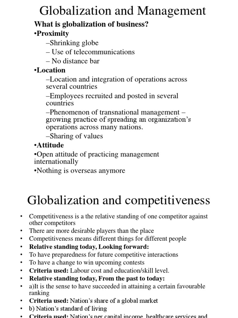 CH 5 Globalization and Management-1 | PDF | Entrepreneurship | Soviet Union