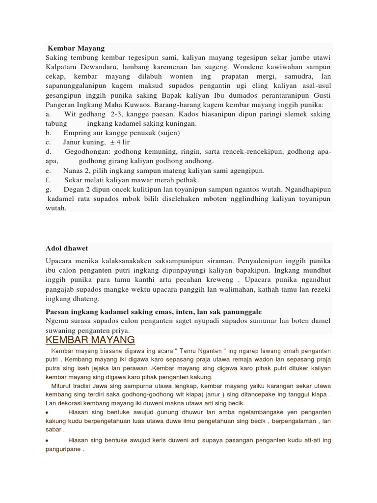 Kembar Mayang | PDF