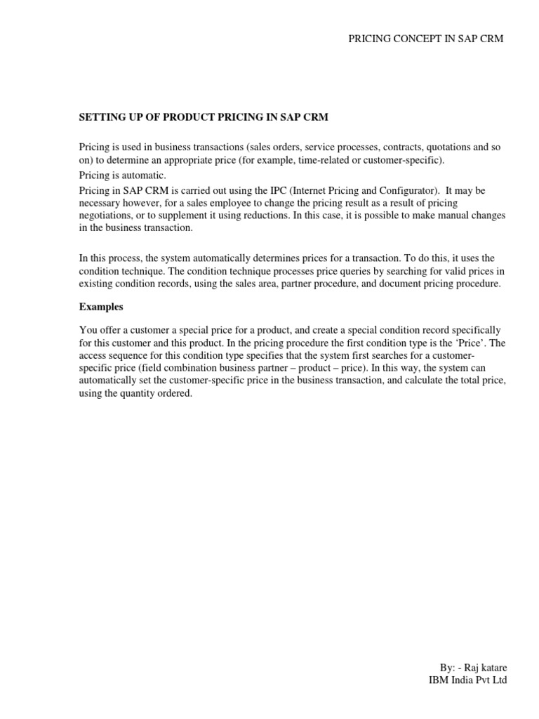 Pricing Determination Procedure PDF | PDF | Customer Relationship ...