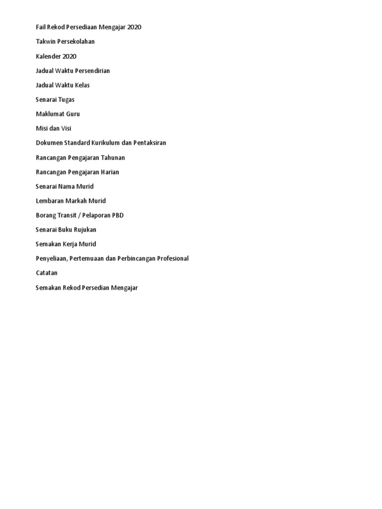 Fail Rekod Peribadi 2020 | PDF