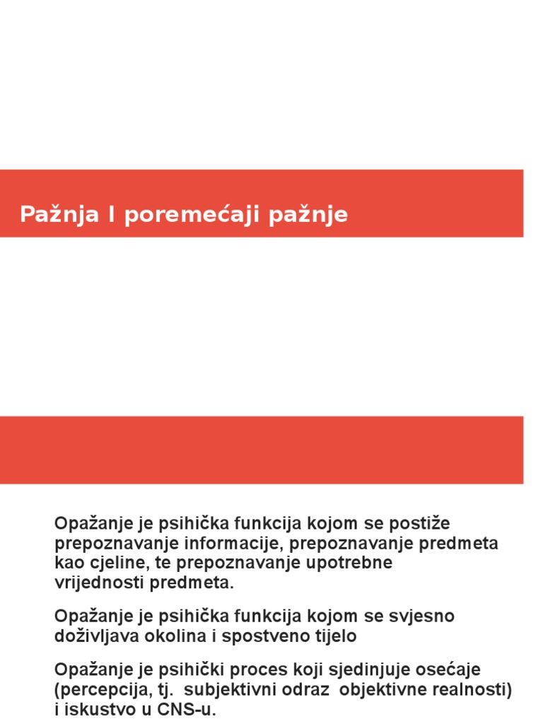 Poremecaji Opažanja | PDF
