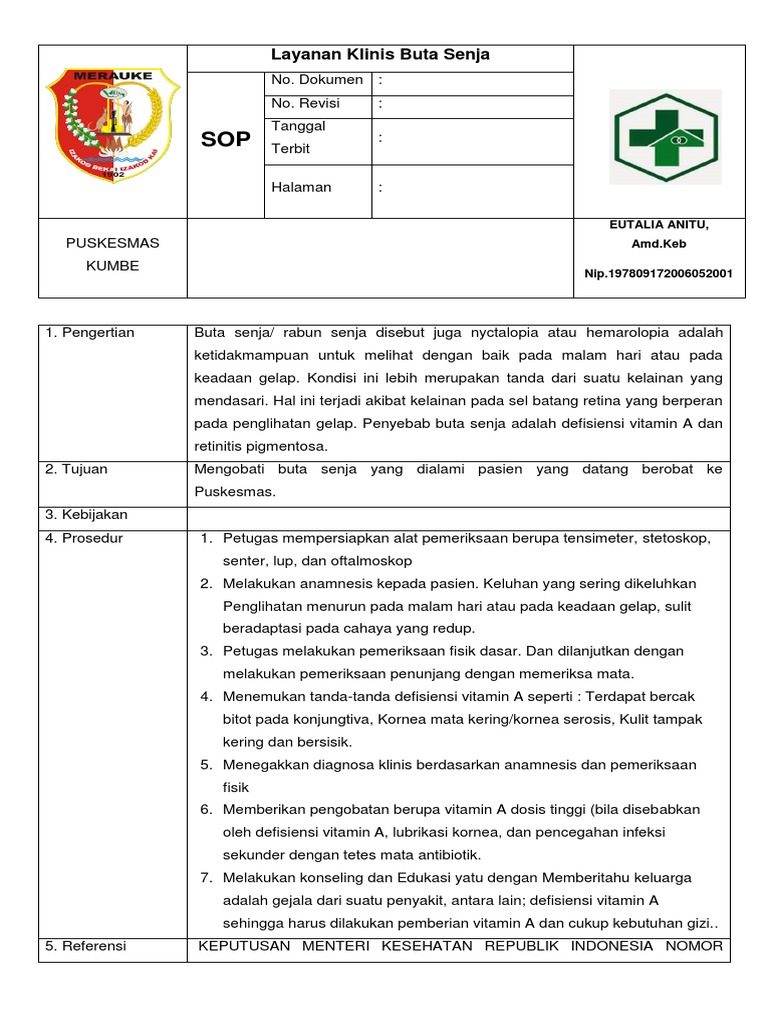 SOP Buta Senja | PDF