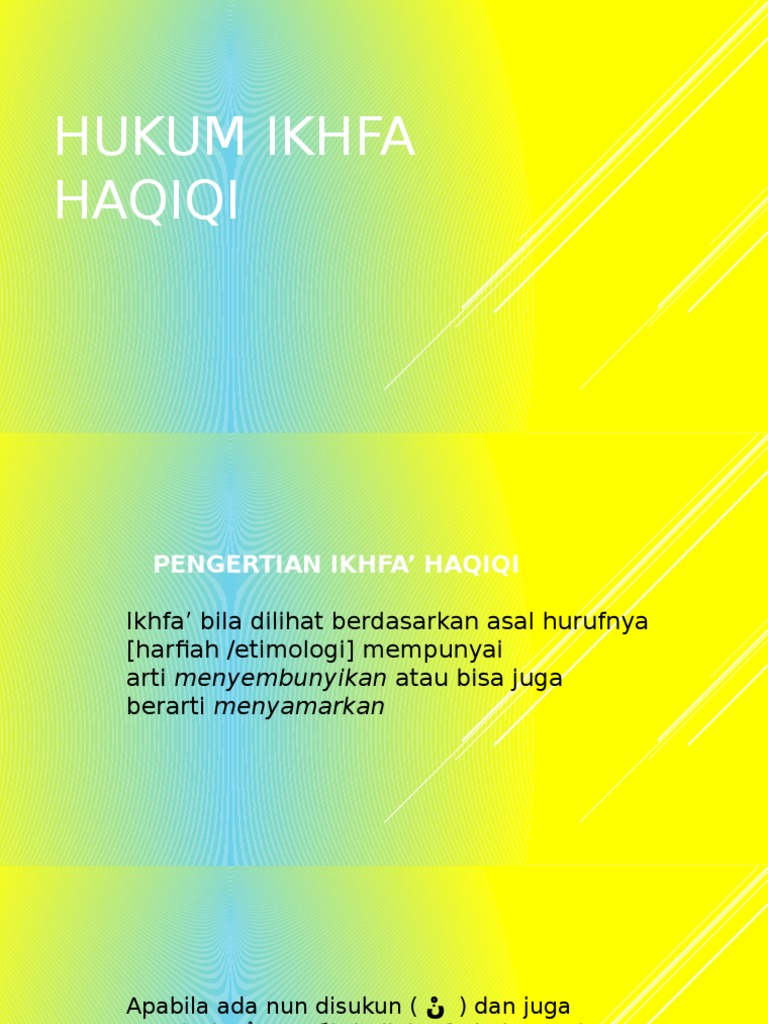 Hukum Ikhfa Haqiqi | PDF