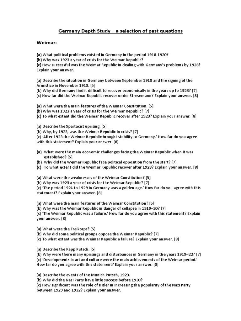 Germany Questions by Theme | PDF | Nazi Party | Nazi Germany